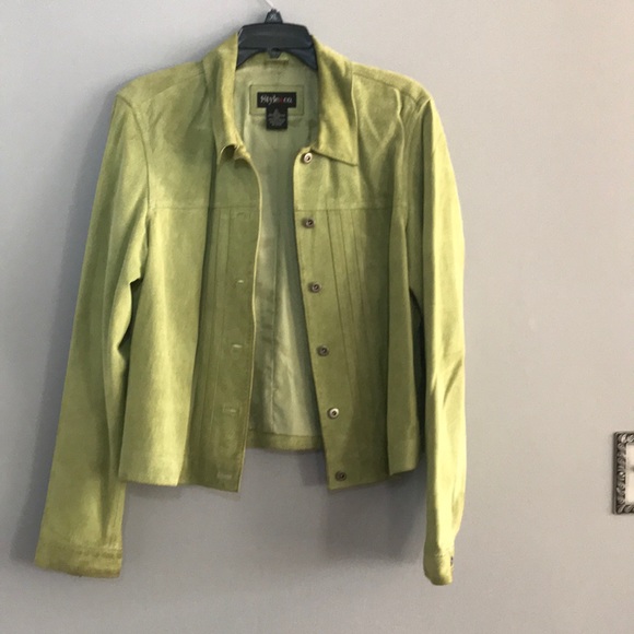 Style & Co. | Jackets & Coats | Lime Green Suede Jacket | Poshmark